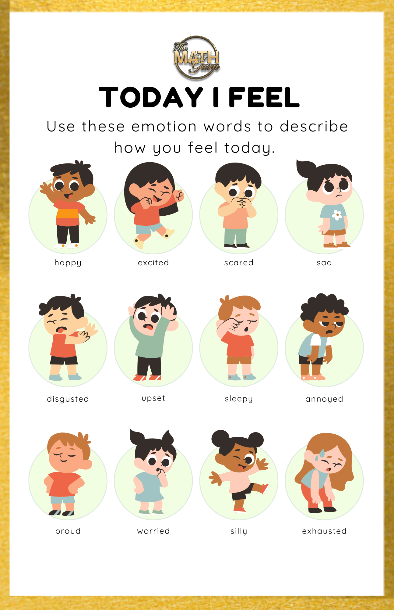 Today I Feel… Emotions Chart | Early Learning SEL Poster (12×7) — The ...