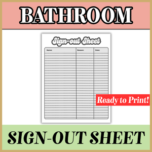 Classroom Bathroom Nurse Hall Office Passes PDF Printable — Simply ...