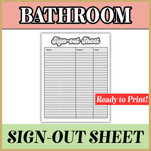 Classroom Bathroom Nurse Hall Office Passes PDF Printable — Simply ...