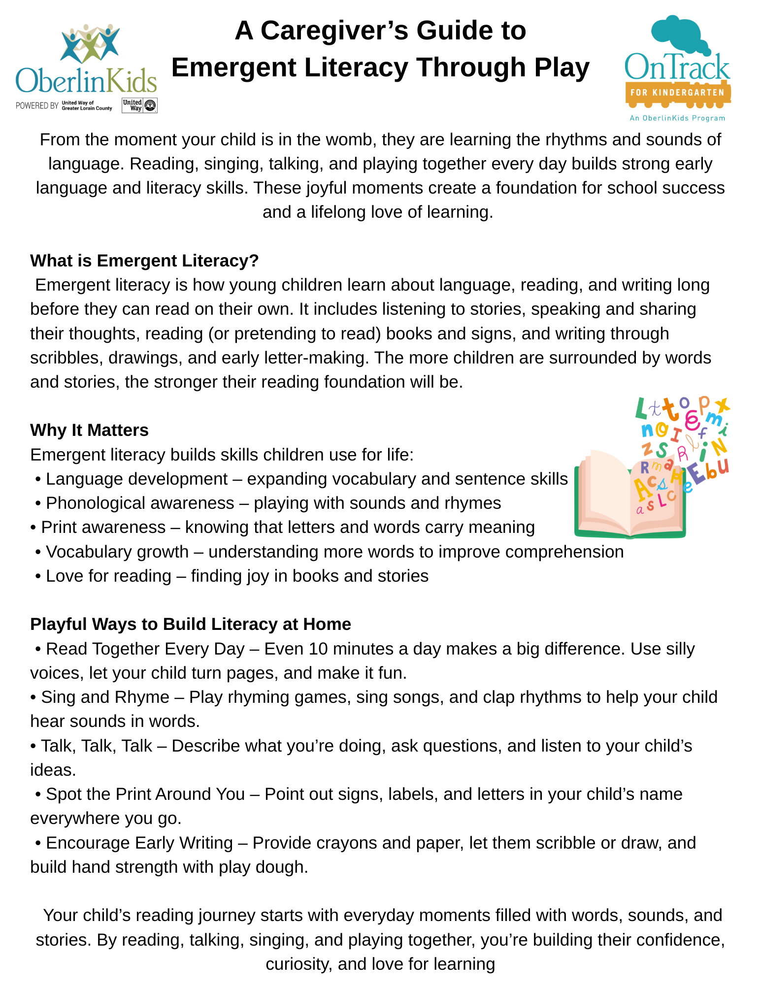 A Caregiver's Guide to Emergent Literacy Through Play — OberlinKids