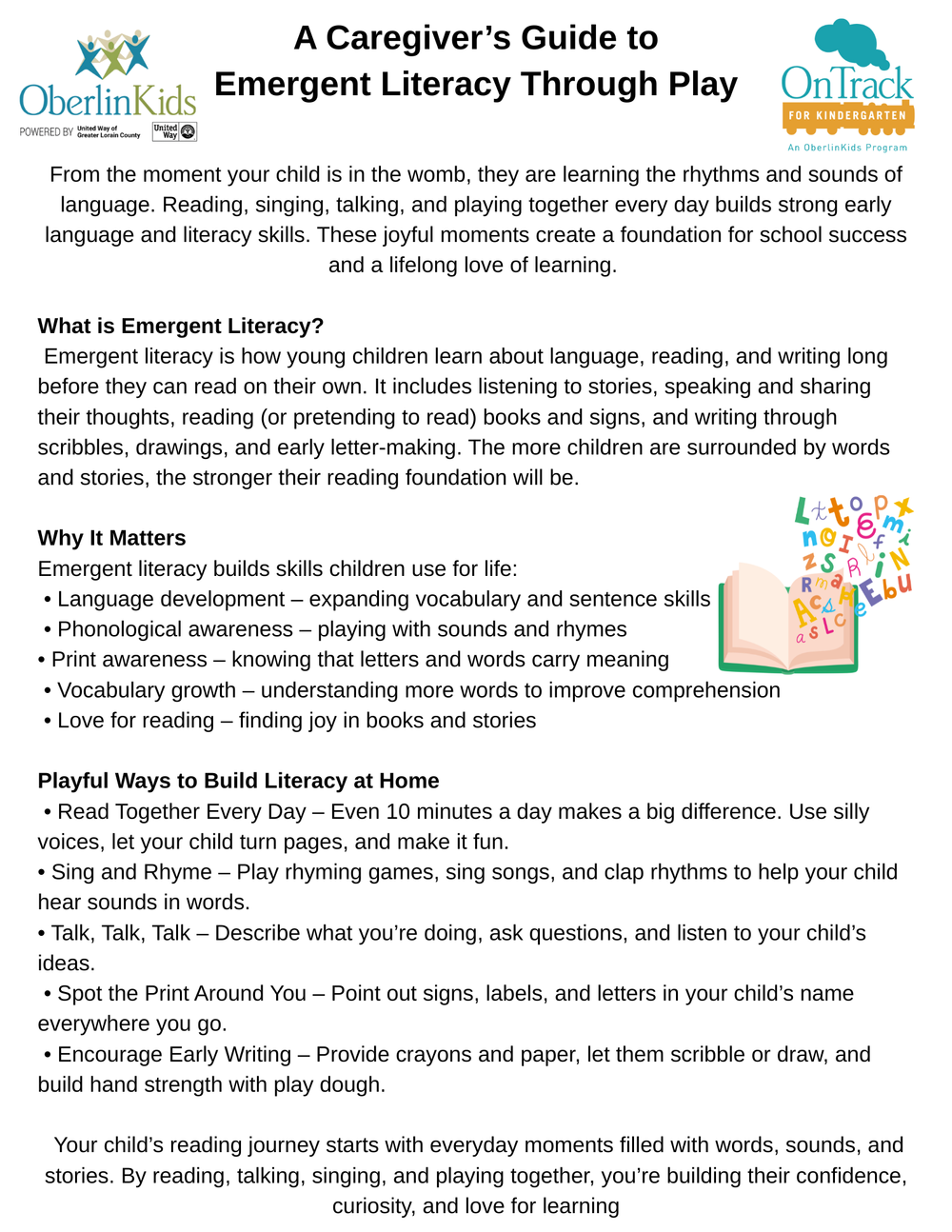 A Caregiver's Guide to Emergent Literacy Through Play — OberlinKids