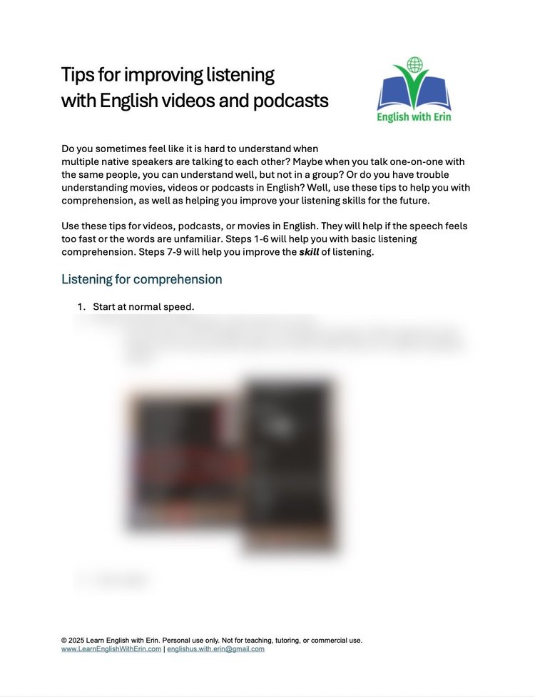 Free Downloadable English Guides — English with Erin