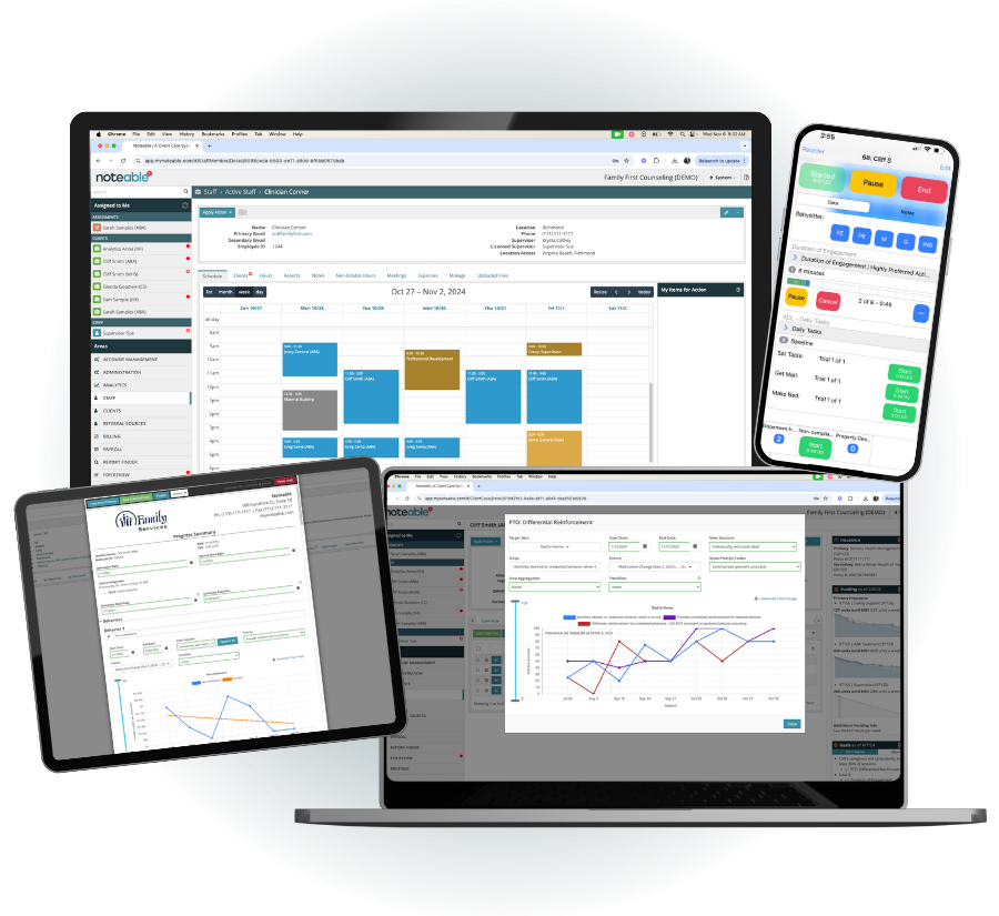 Noteable — ABA & Behavioral Health EHR | Practice Management Software