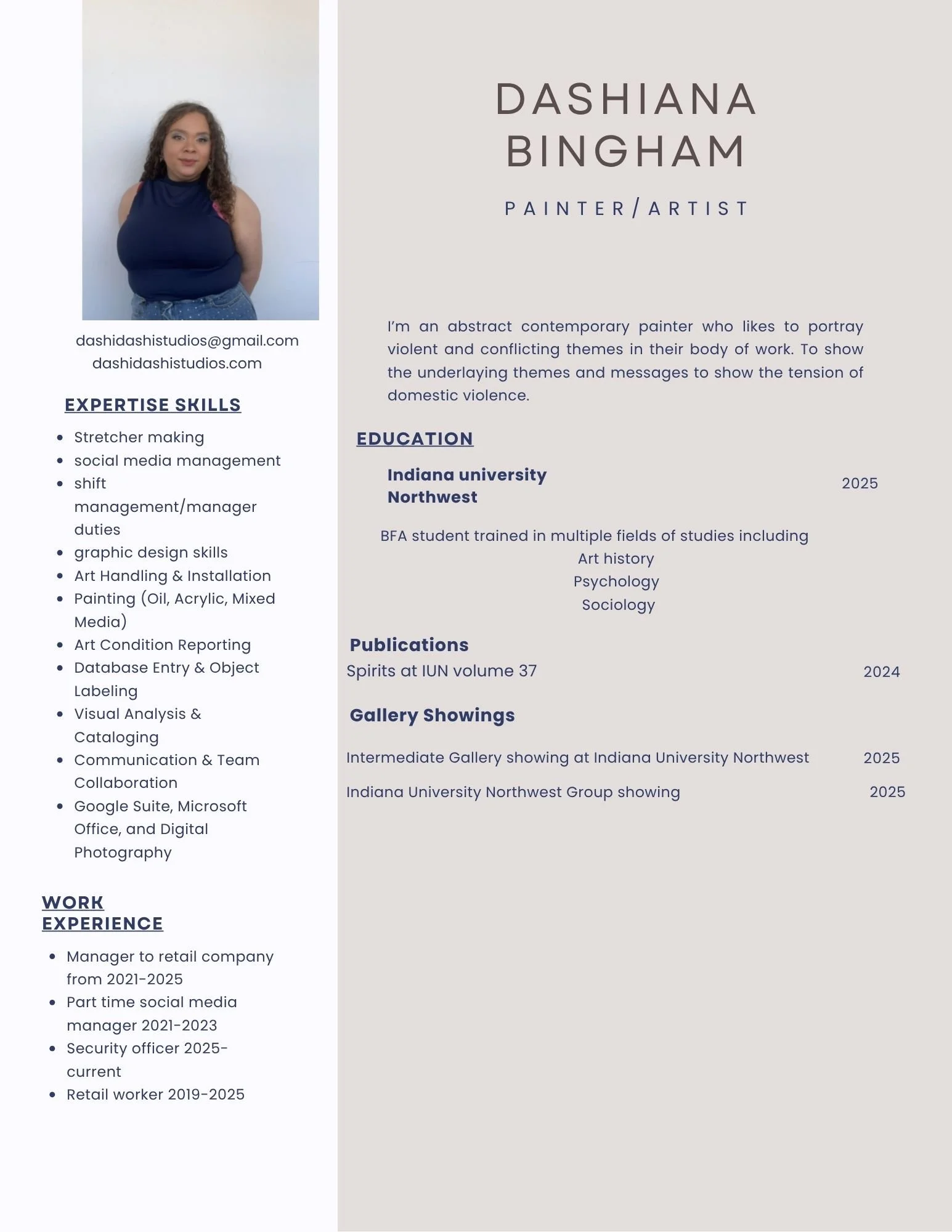 Artist CV — DashiDashiStudio