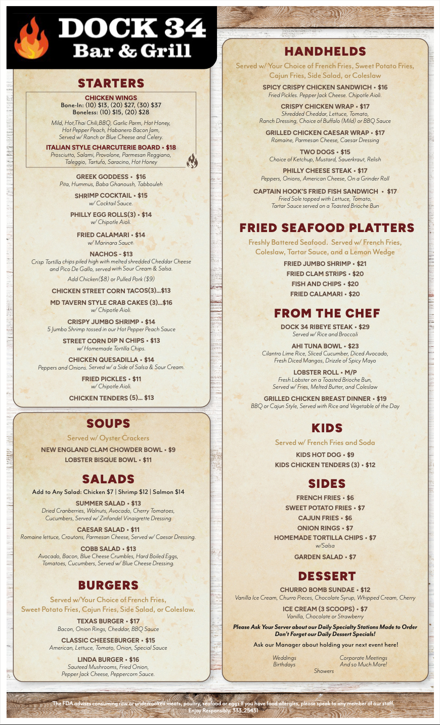 Menu — Dock 34