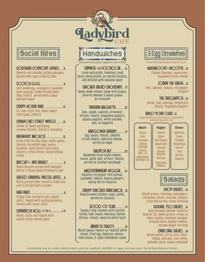 Menu — Ladybird Cafe