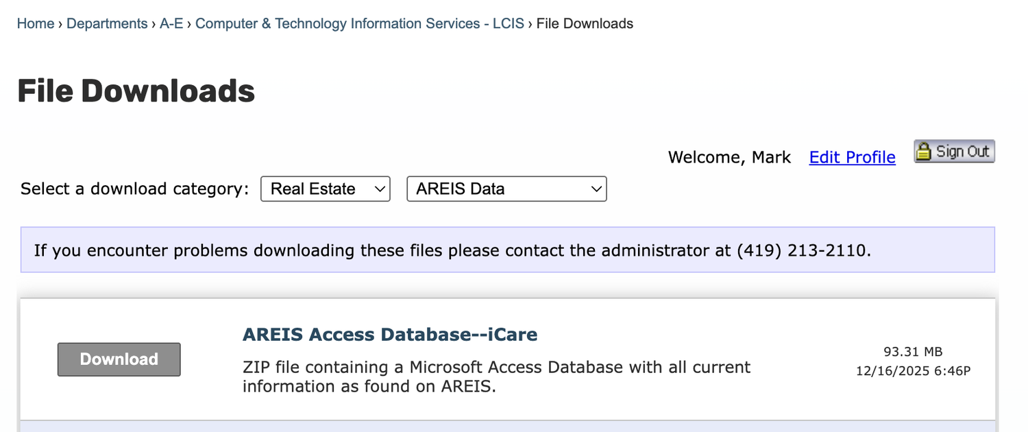 Lucas County Treasurer's Office | Download AREIS