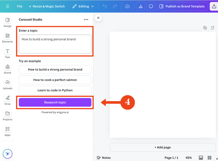 How to create Carousel post using Canva's Carousel Studio — Your Brand Spark