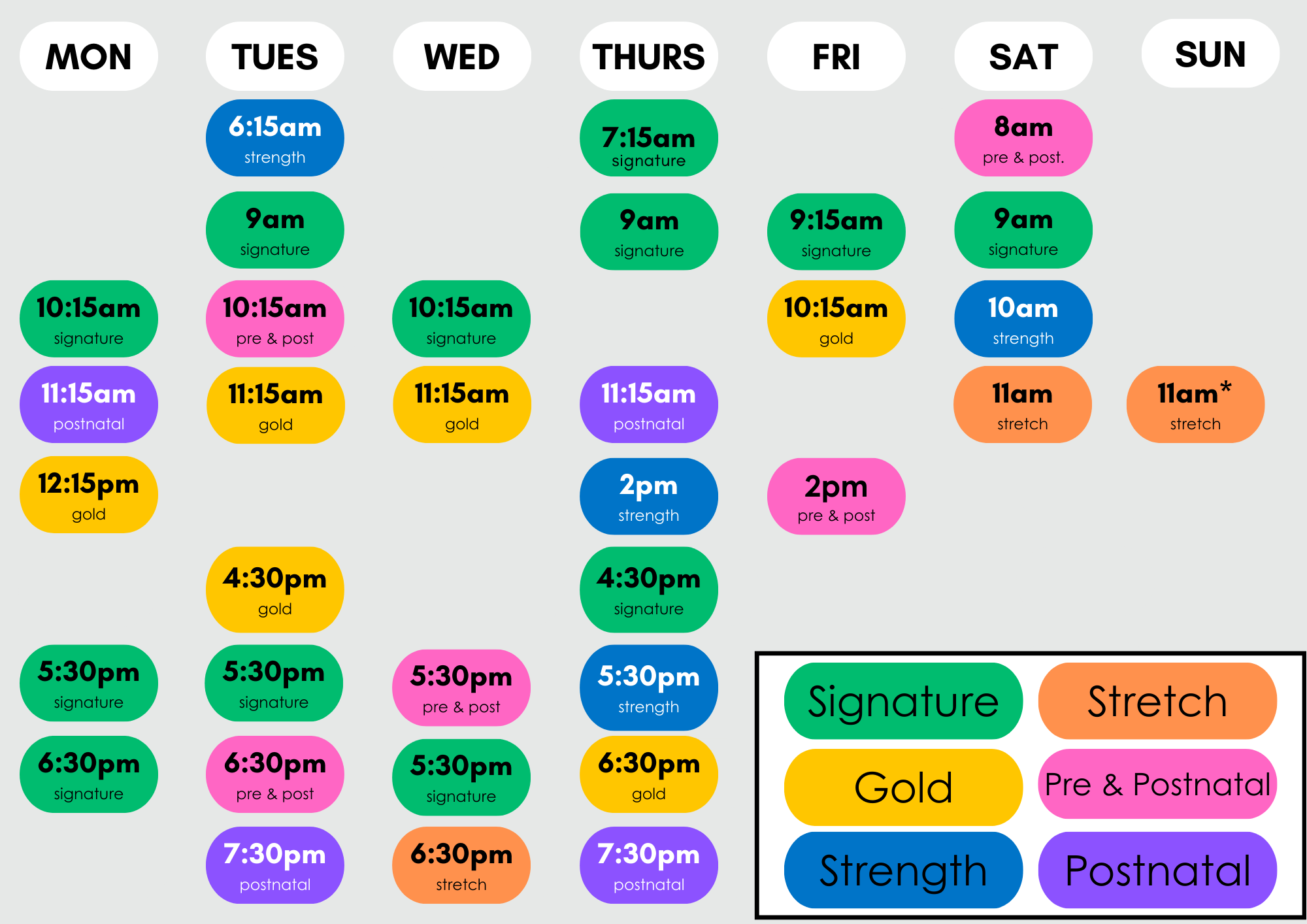 Pilates Timetable at bodyBEgood — bodyBEgood