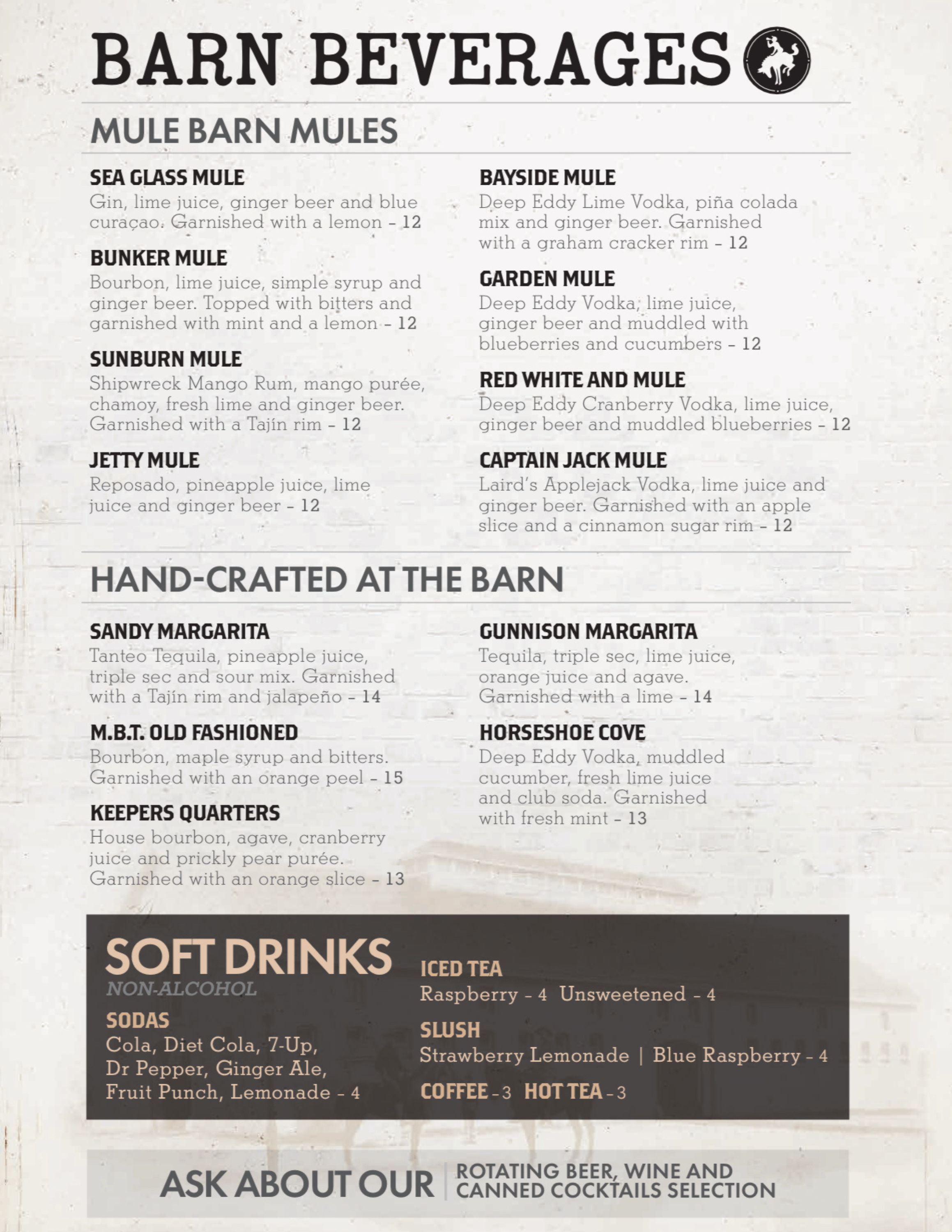 Signature Dishes & Drinks in Highlands, NJ — Mule Barn Tavern