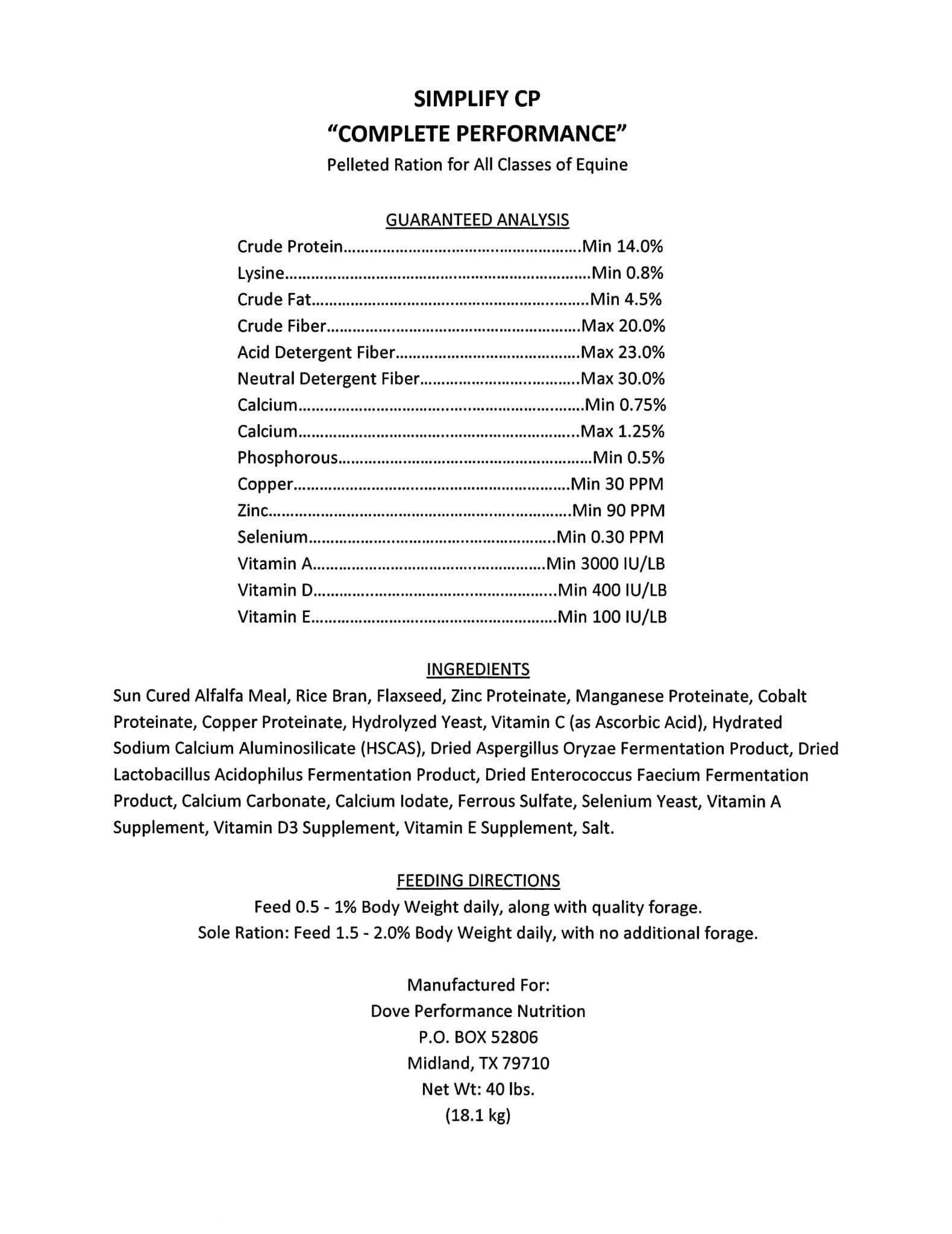 Our Feeds — Dove Performance Nutrition
