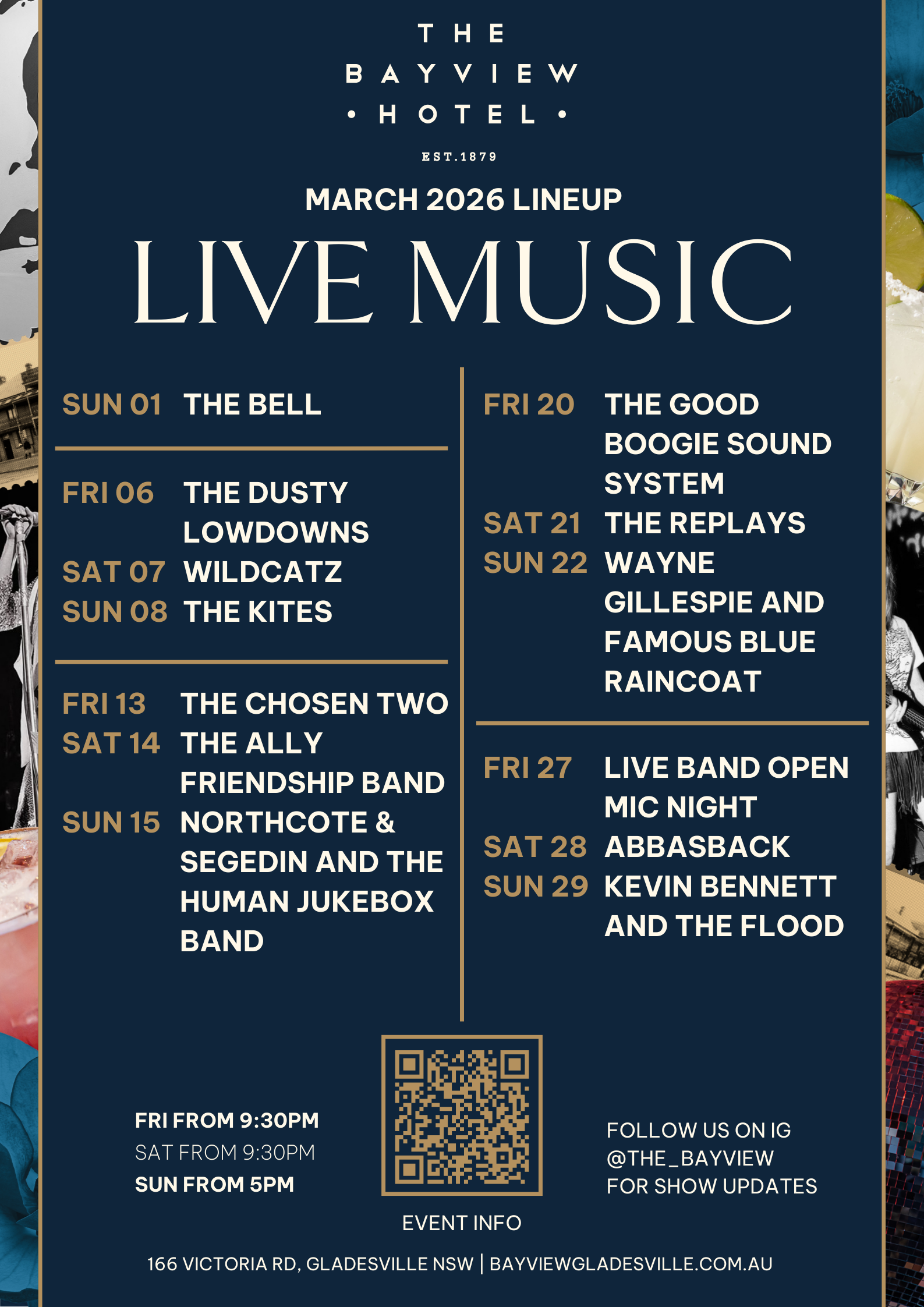Live Music | March Line-up | Bayview Hotel Gladesville