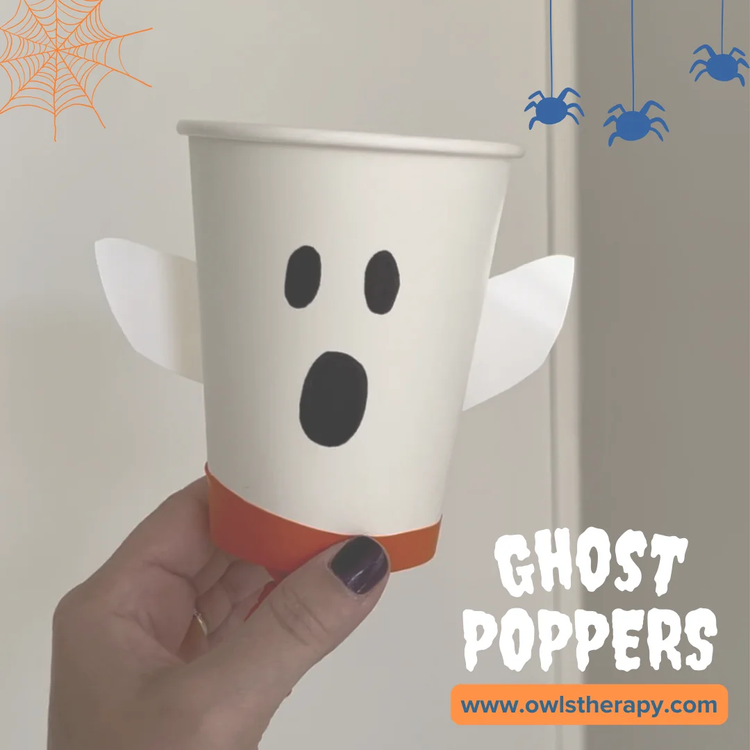 Ghost Pom Pom Poppers! — OWLS Therapy | Speech, Feeding, & Literacy ...