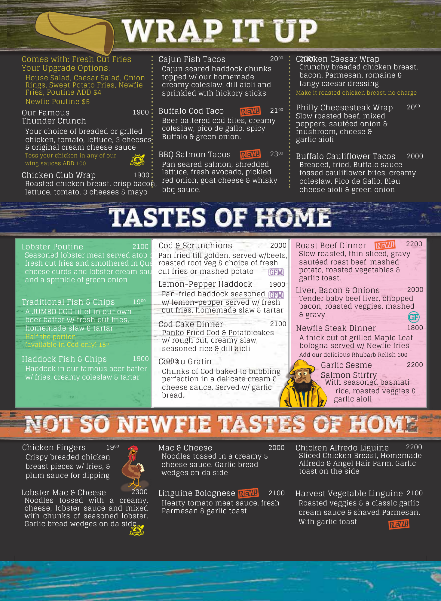 Menu — The Goofie Newfie