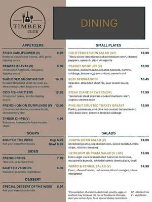 Menu — Timber Club