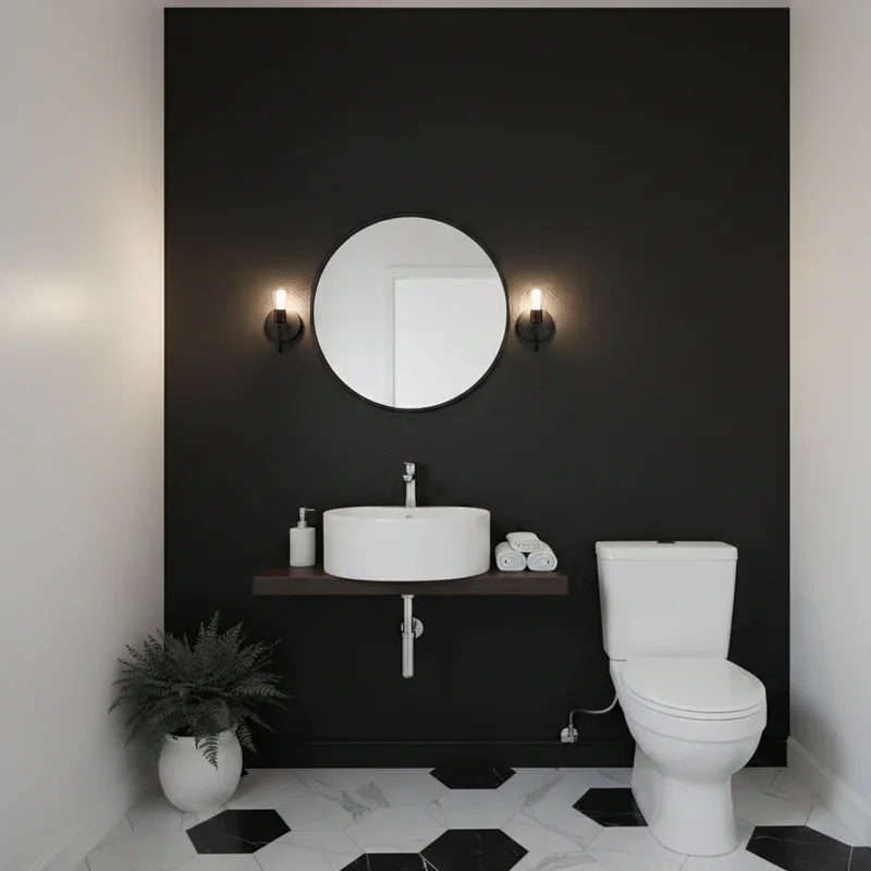 16 Black and White Powder Room Ideas for Modern Style