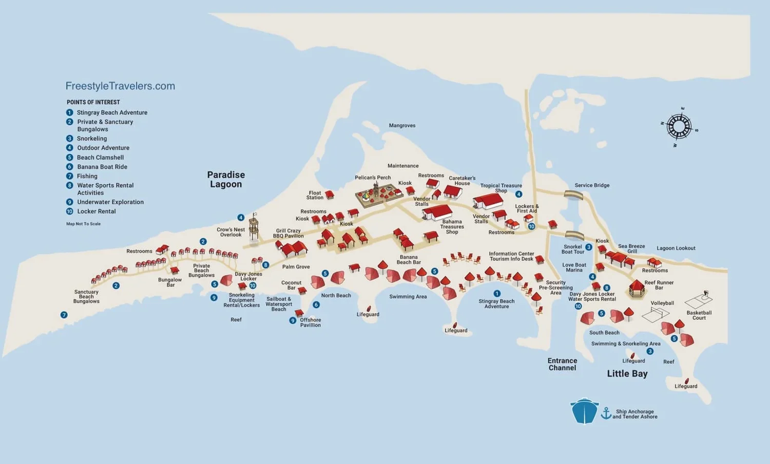 Complete Guide to Princess Cays - Map, Food Menus, Inclusions & More ...