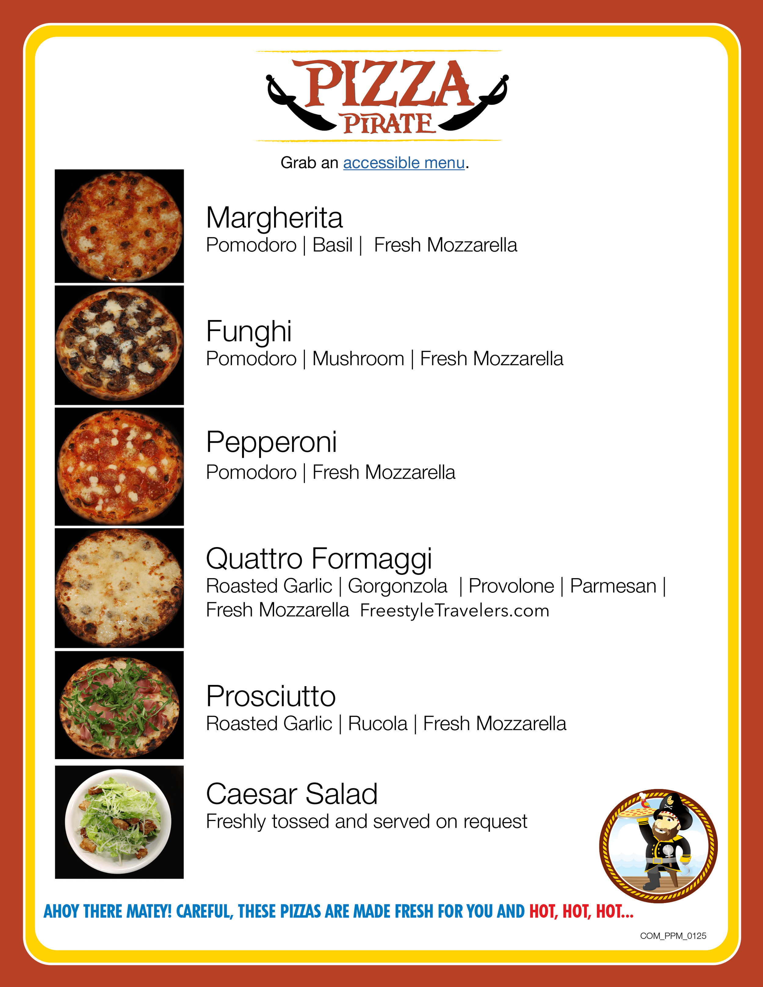 Pizza Pirate PDF Menus, Prices, & Info - Carnival Cruise Line — The ...