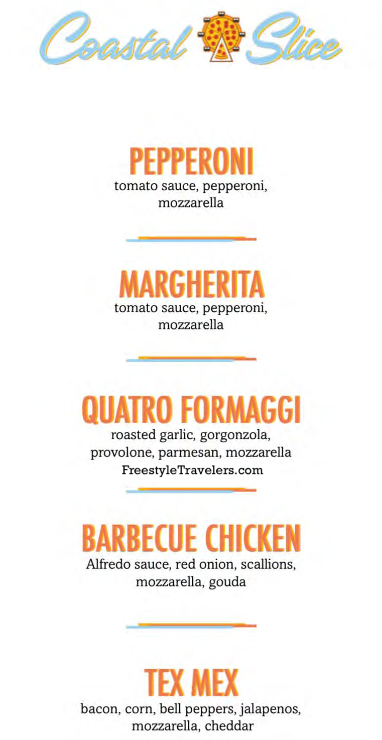 Coastal Slice PDF Menus, Prices, & Info - Carnival Cruise Line — The ...