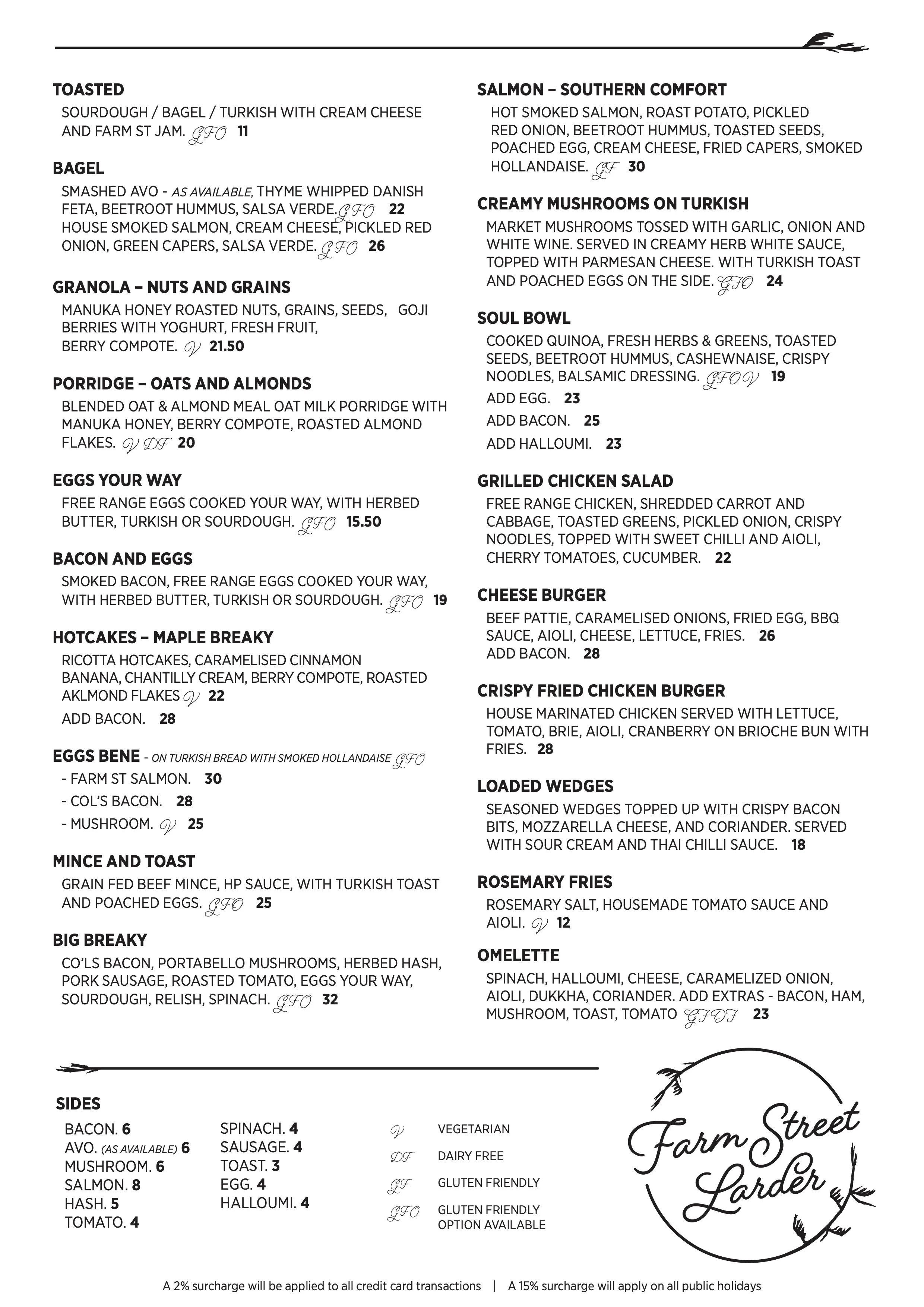 Menu — Farm Street Larder