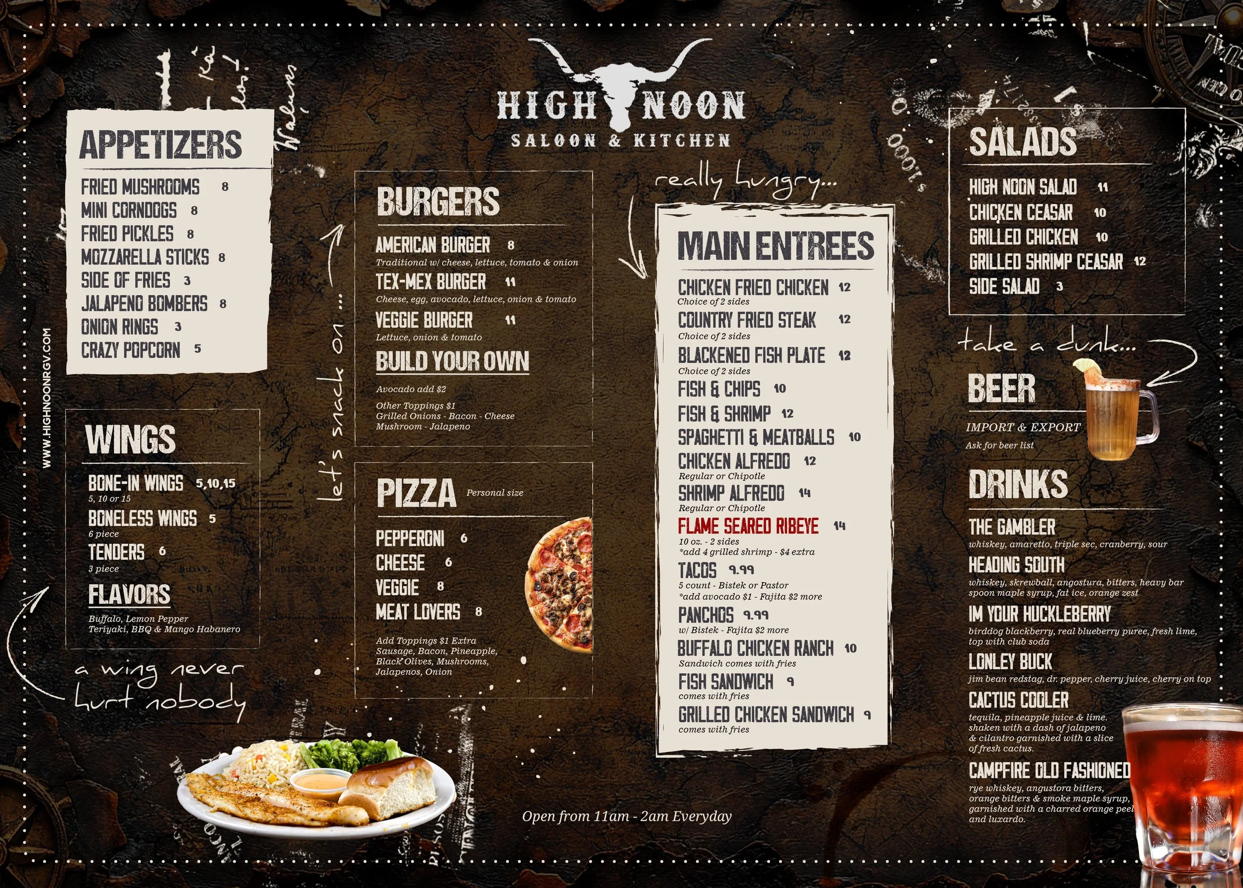 Menu — High Noon Saloon & Kitchen