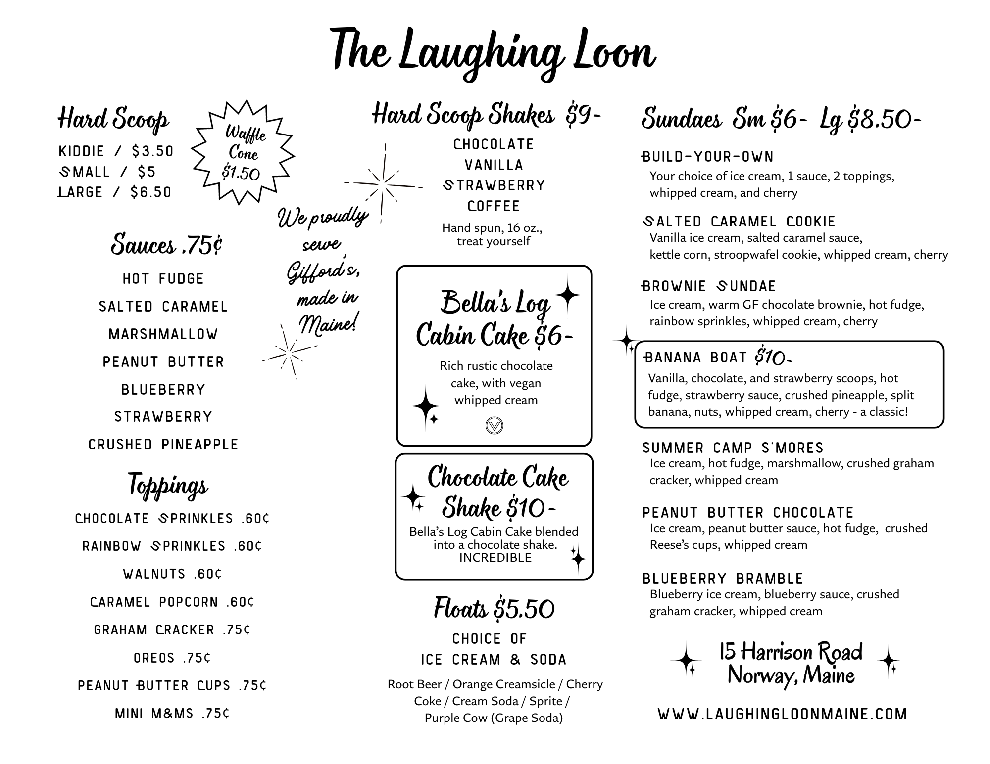 Menu — The Laughing Loon