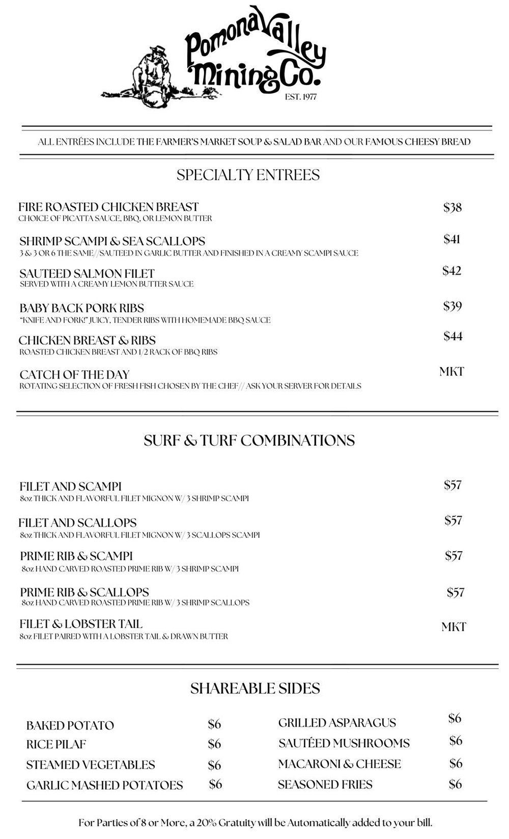 Menus | Explore Our Menu Options Today — Pomona Valley Mining Co ...