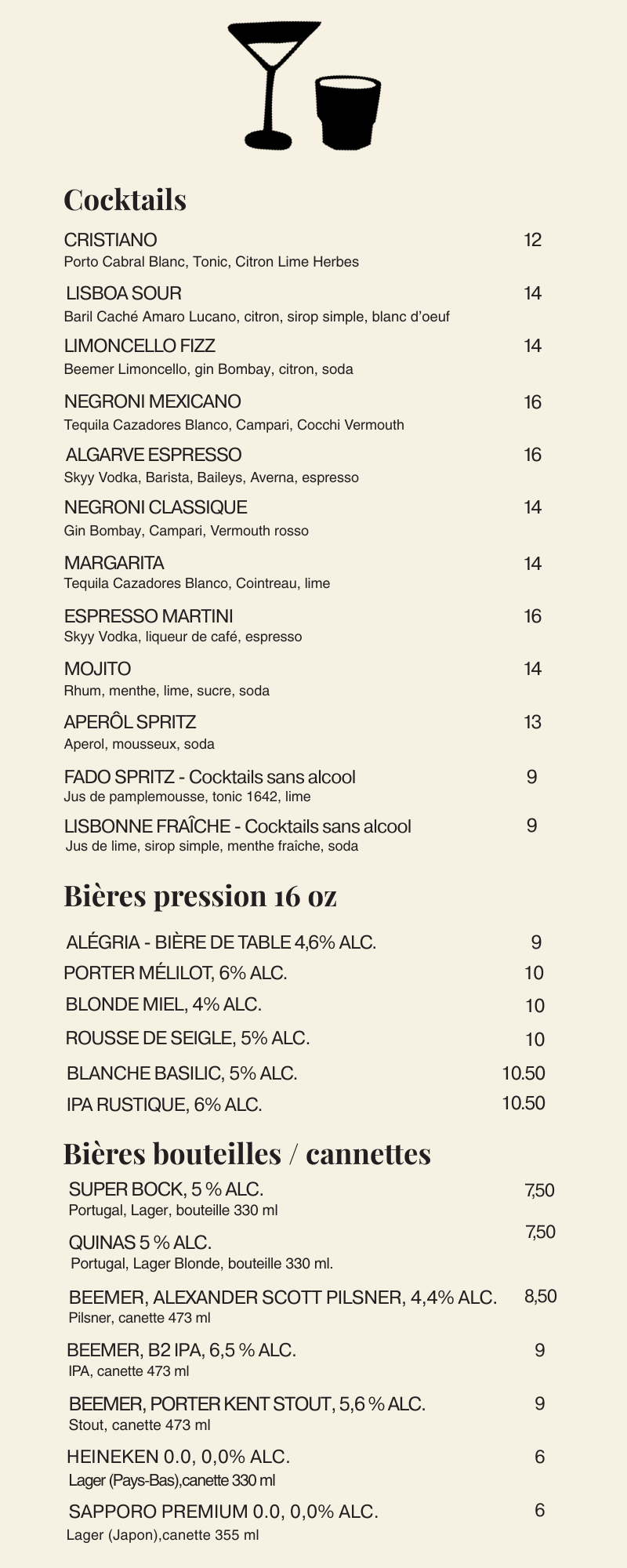 Menu — Alegria