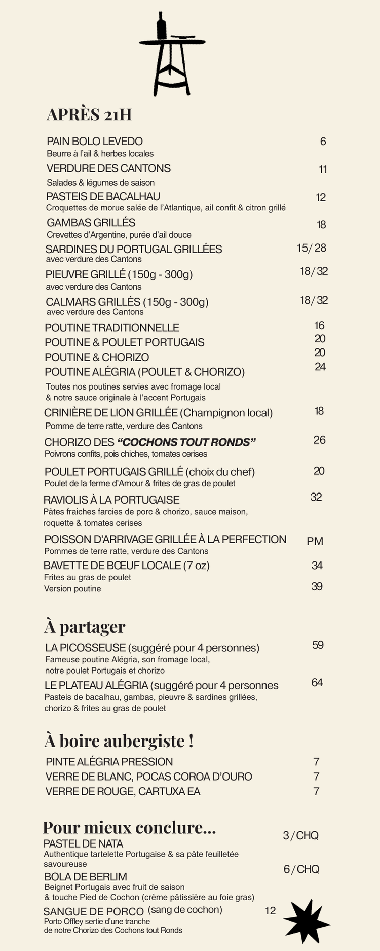 Menu — Alegria