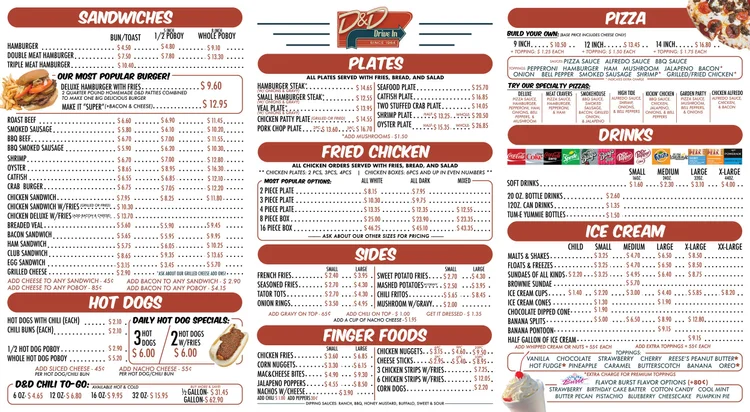 Menu — D&D Drive In