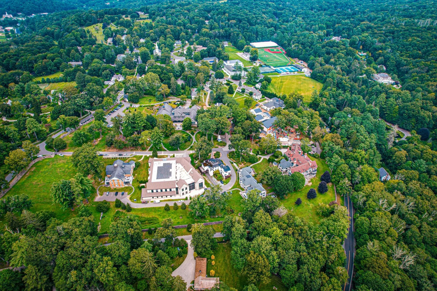 Frederick Gunn School Drone Photos for Campus Map | JJC Drones — JJC DRONES