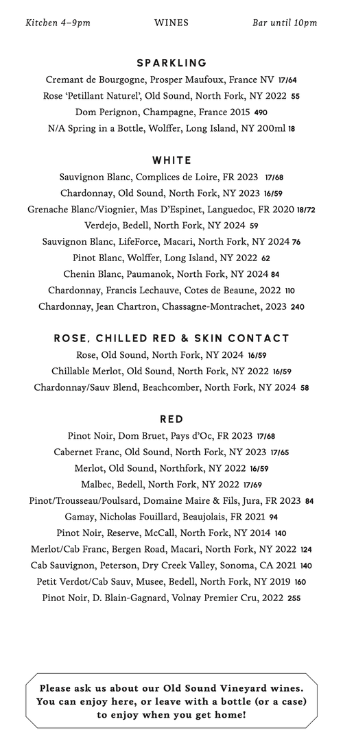 Menus — Old Mill Inn