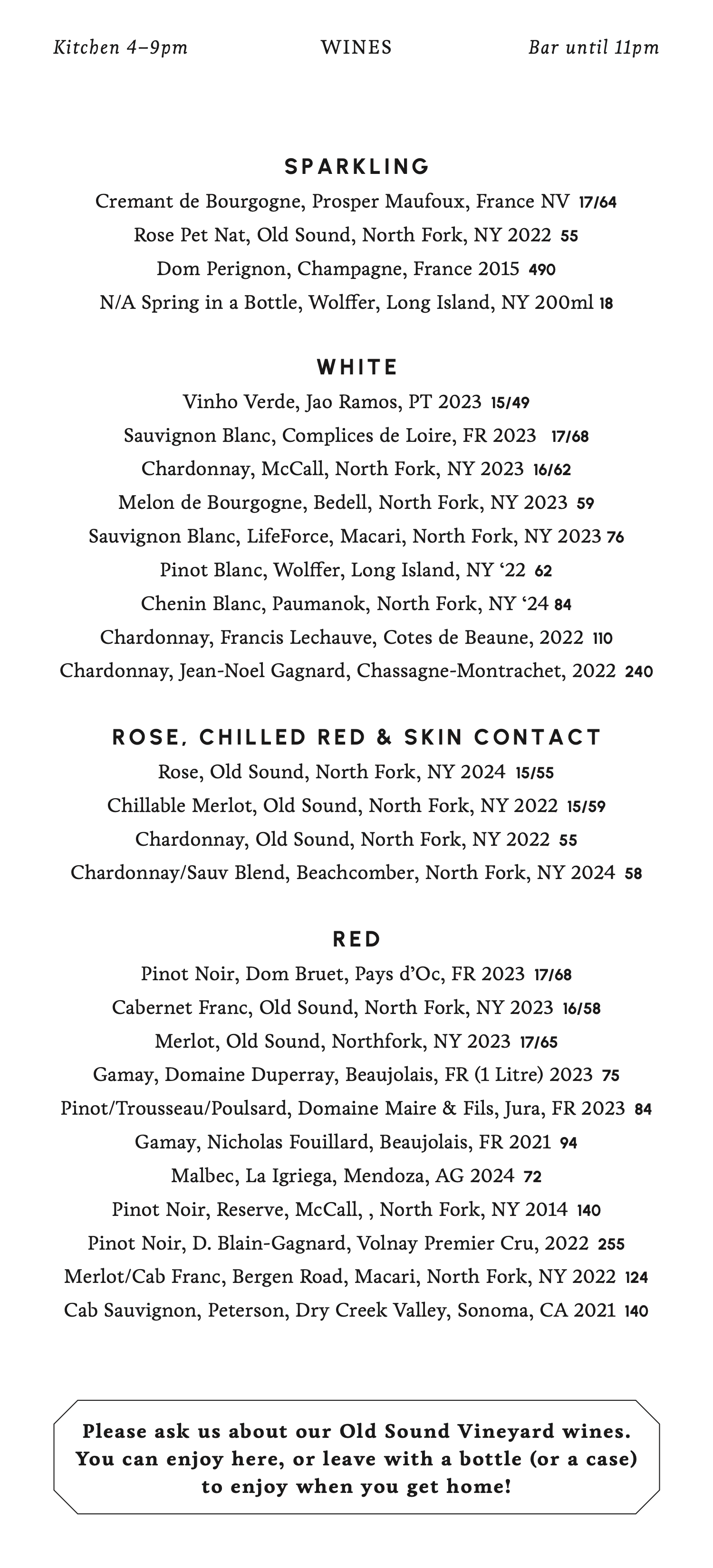 Menus — Old Mill Inn