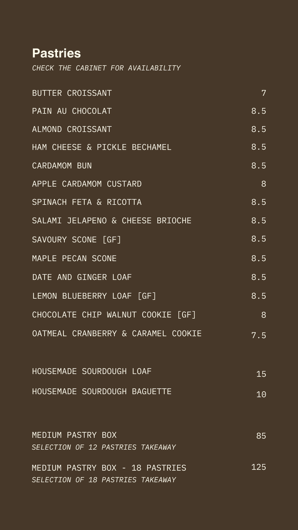 Menu | Explore Delicious Baked Goods — Crumb Bakehouse
