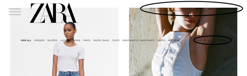 Zara Website Redesign — Atley Egbert