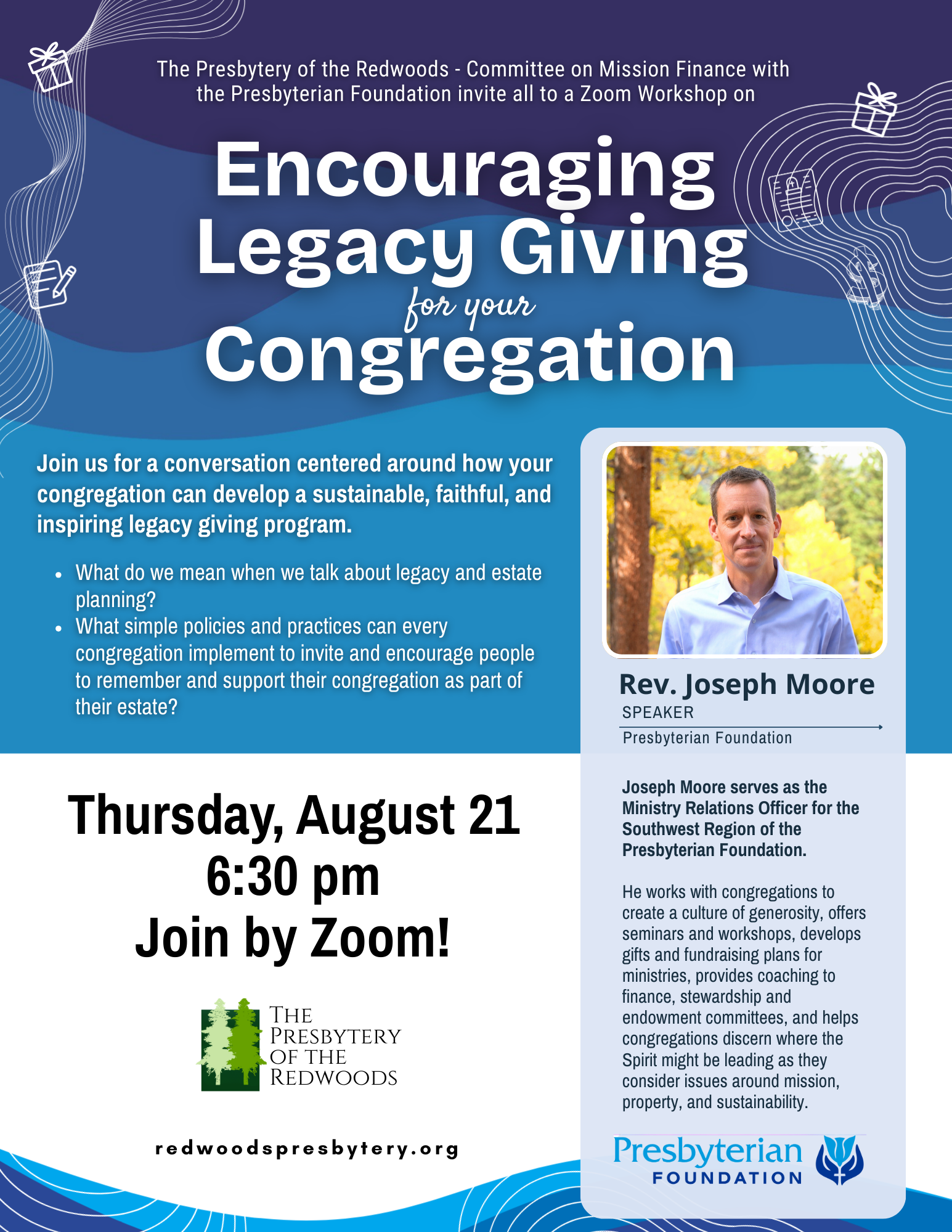 (Past Event) Encouraging Legacy Giving - Zoom — The Presbytery of the ...