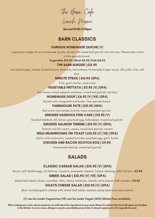 The Barn Café Dorset Menu – Delicious Local Dishes in Lytchett ...