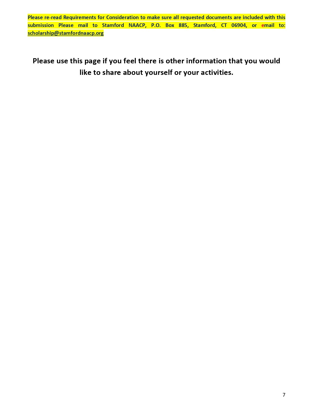 BEIERSDORF-NAACP SCHOLARSHIP APPLICATION — Stamford NAACP Branch