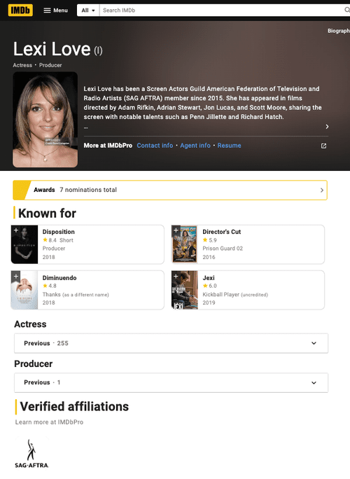 Lexi Love SAG-AFTRA Actor — lexilove.com