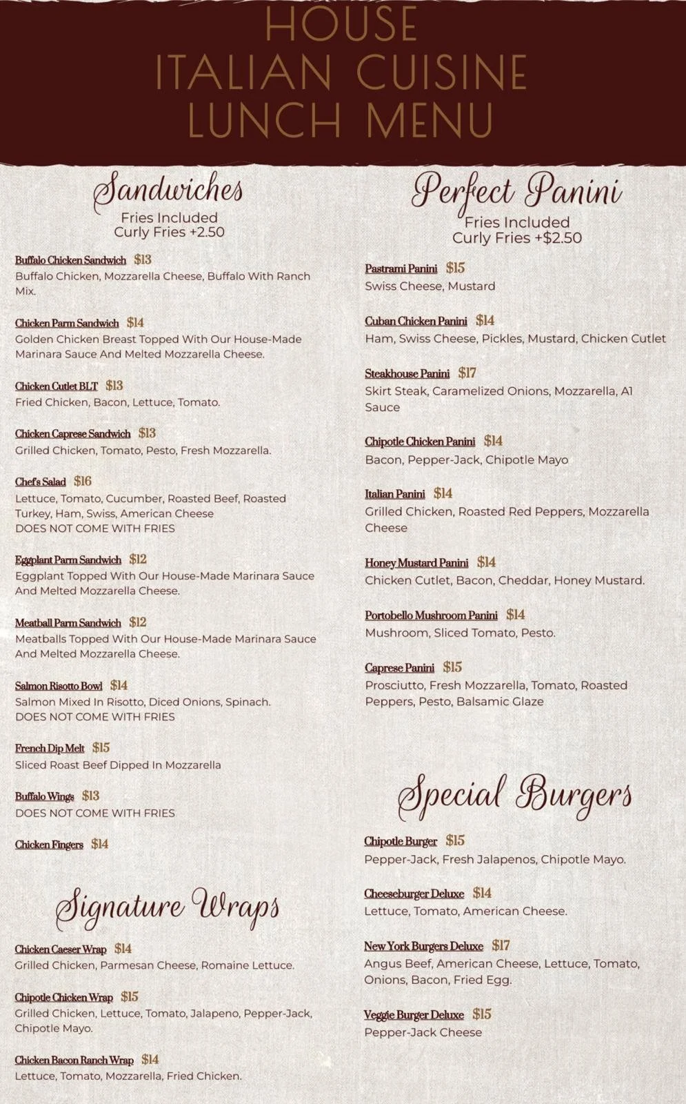 House Italian Cuisine