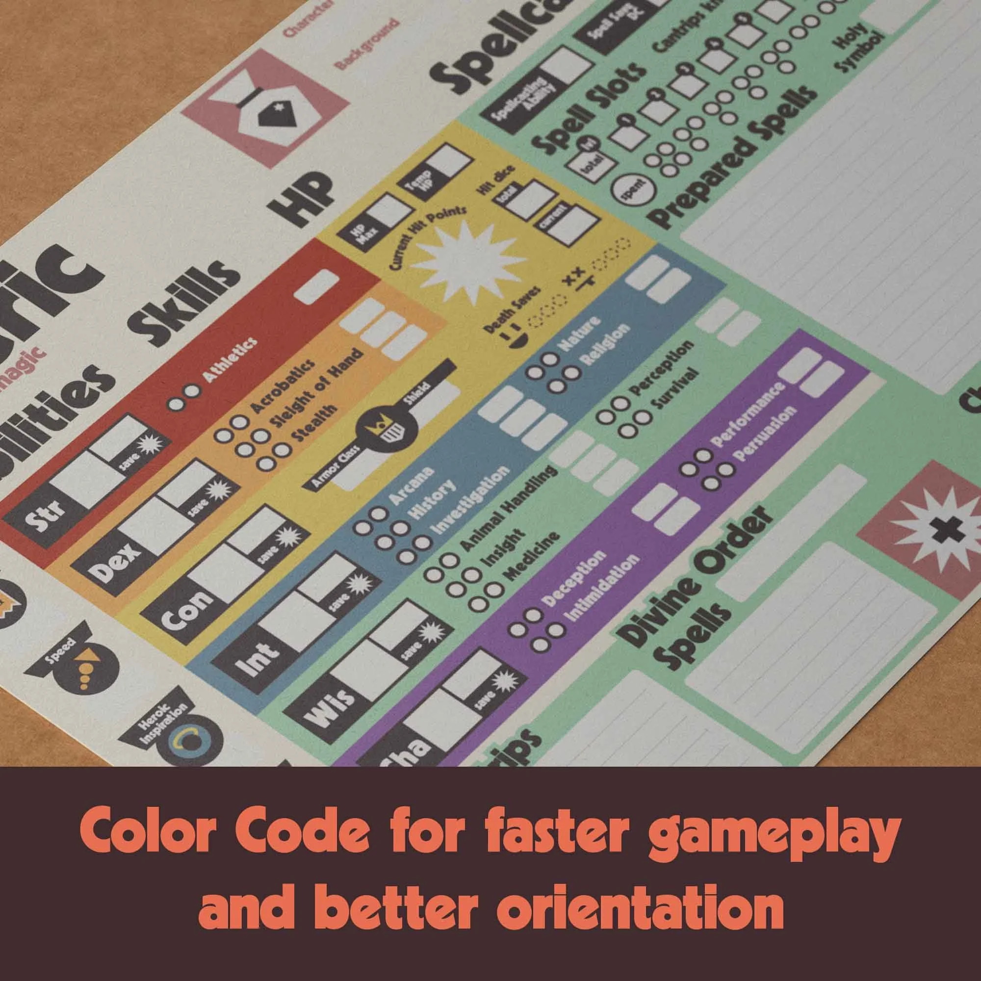 DnD Character Sheet Cleric Class - Innovative Retro Design - Class ...