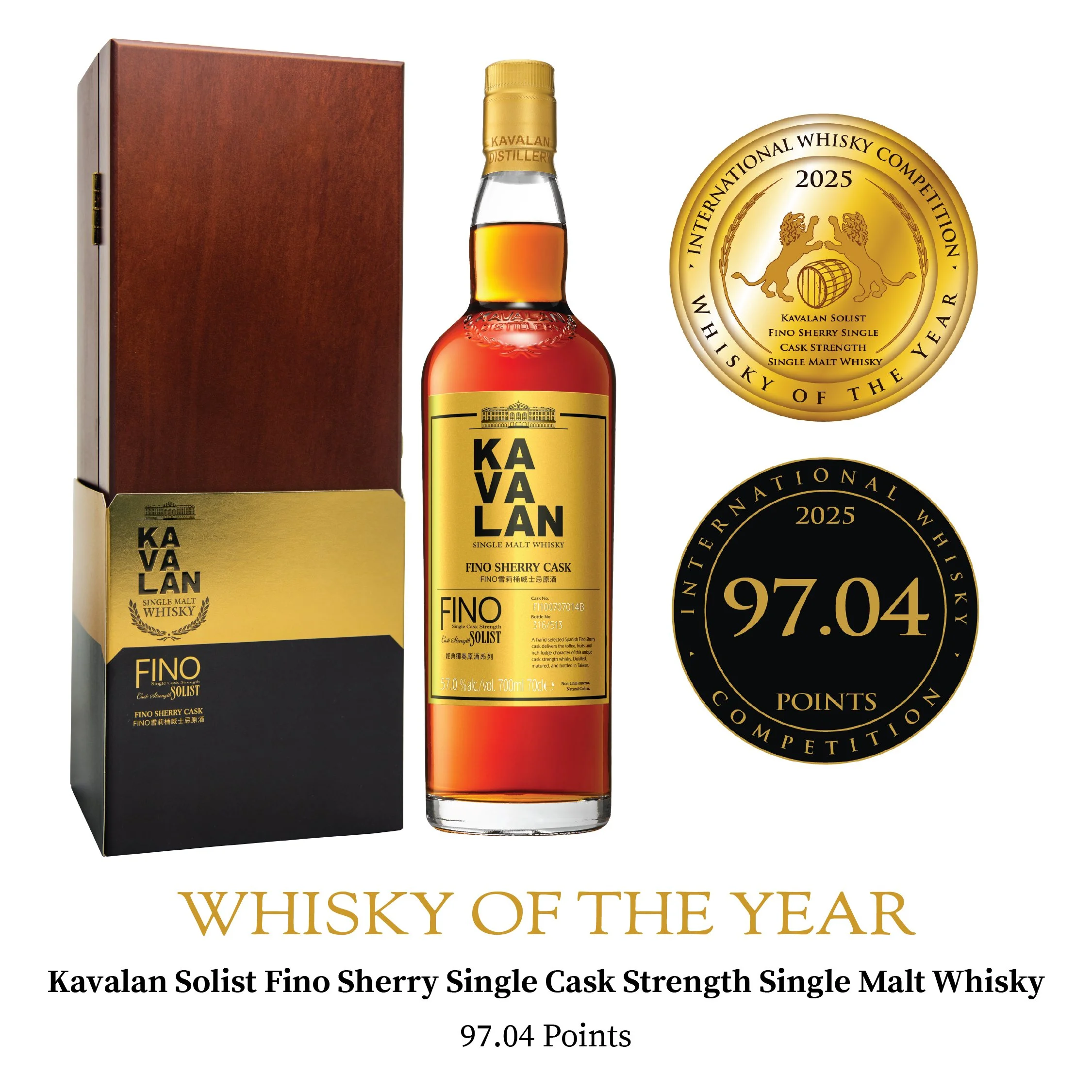 Kavalan Solist Fino Sherry Crowned Top Whisky at 2025 IWC ...
