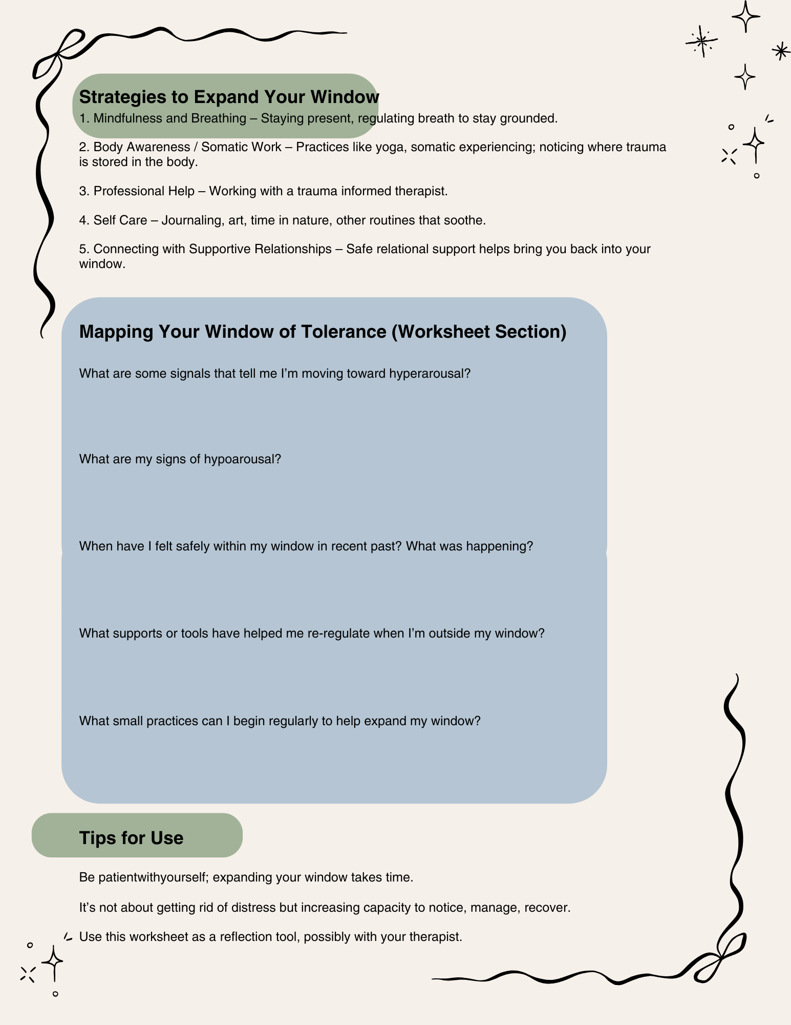 Window of Tolerance Worksheet | Trauma-Informed Therapy Resource — The ...