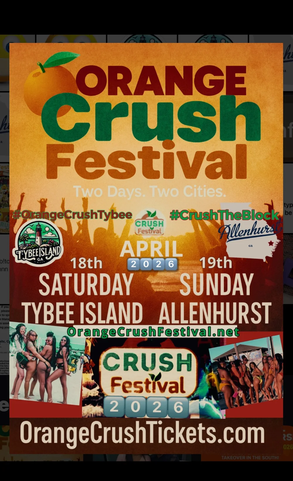 Orange Crush Tybee” • “Tybee Island Spring Break Festival” • “Orange ...