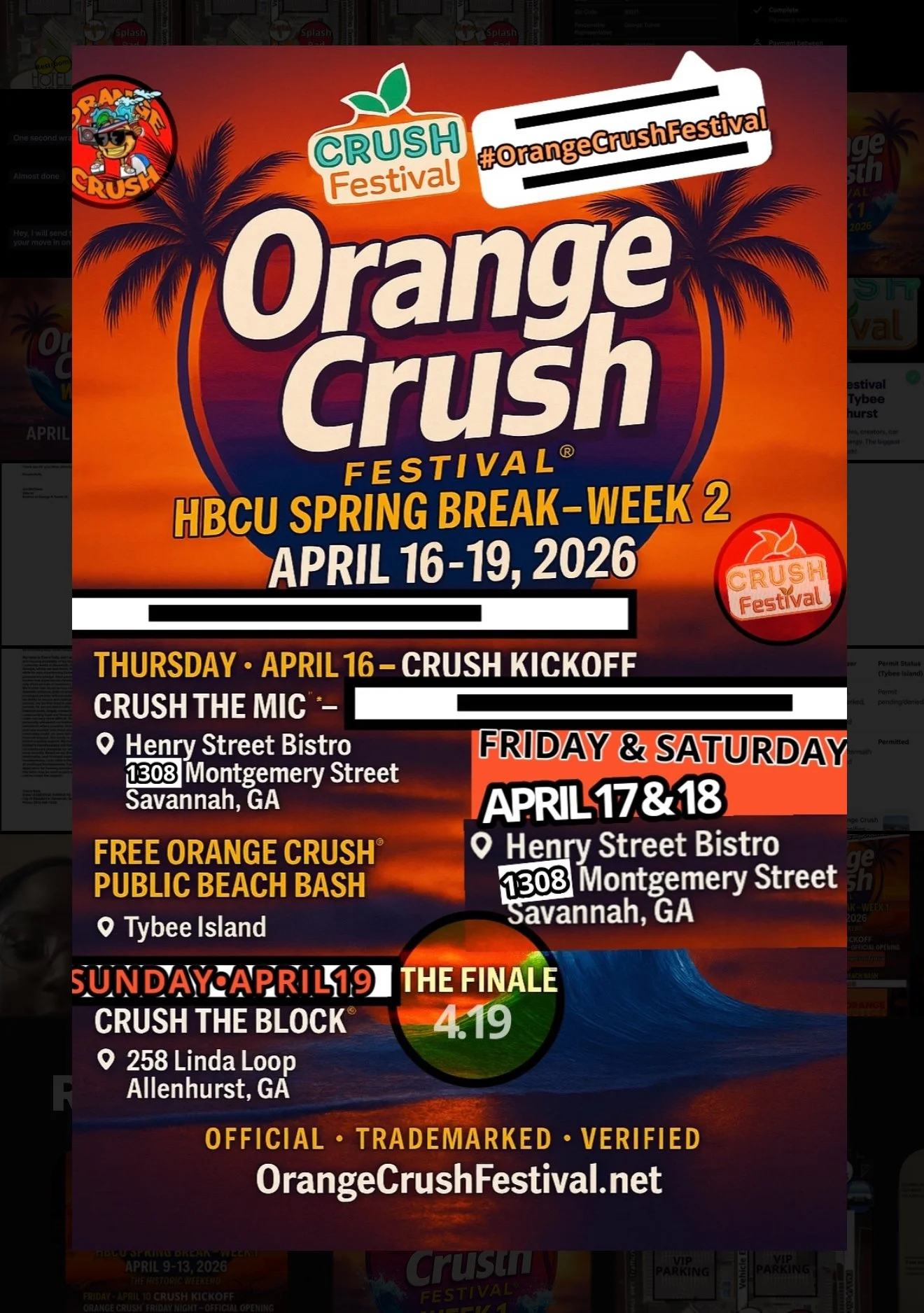 Orange Crush Tybee” • “Tybee Island Spring Break Festival” • “Orange ...