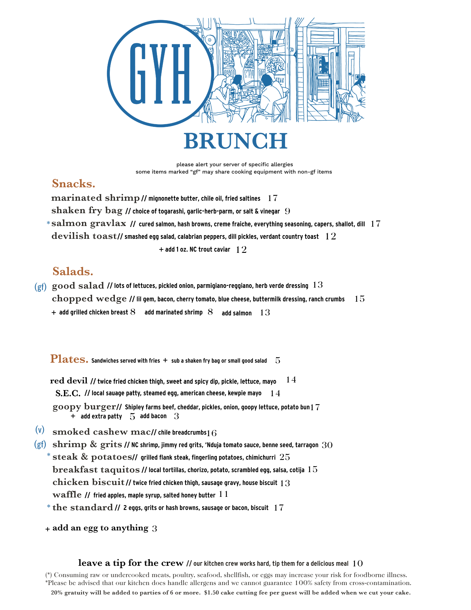 Menus — THE GOODYEAR HOUSE