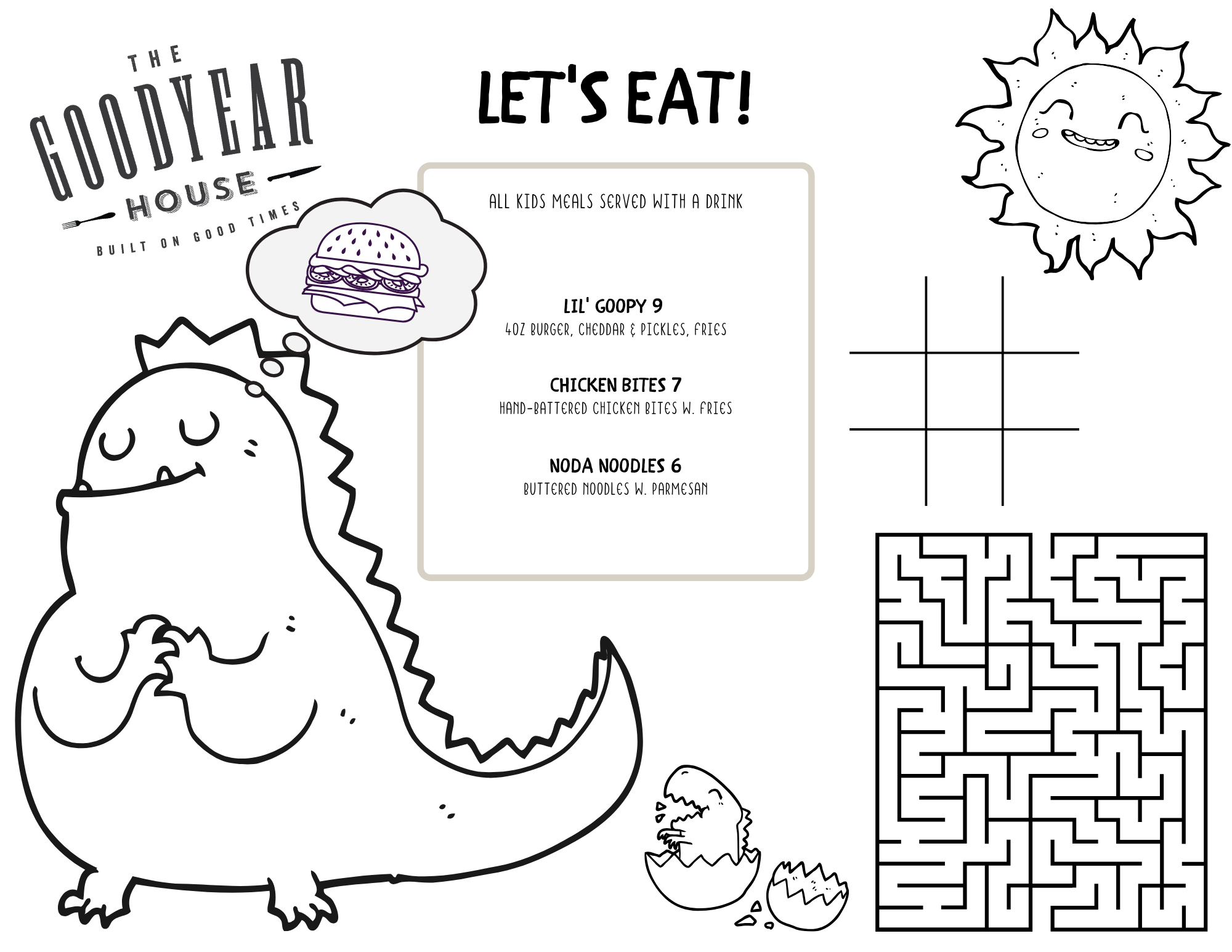 Menus — THE GOODYEAR HOUSE