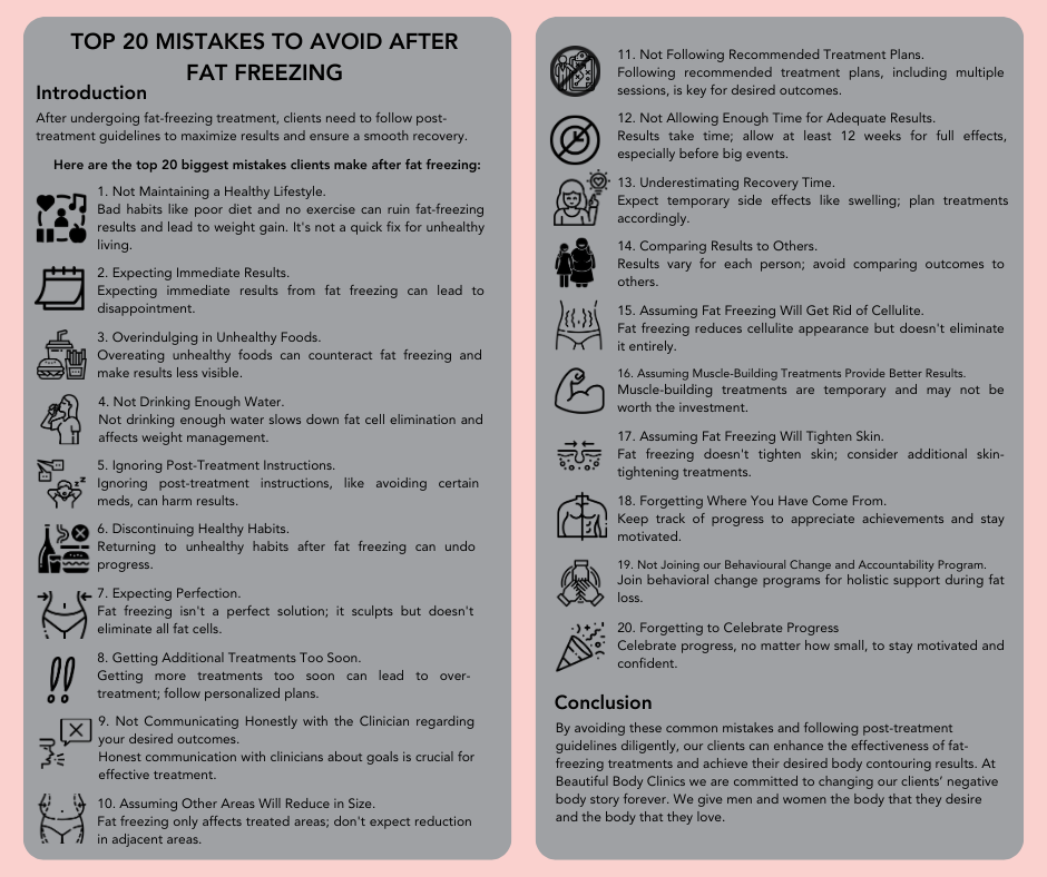 Fat Freezing Aftercare: Avoid These Mistakes