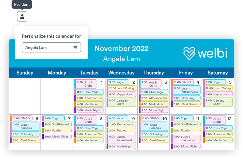 AI-Powered Recreation Calendars for Senior Living — Welbi