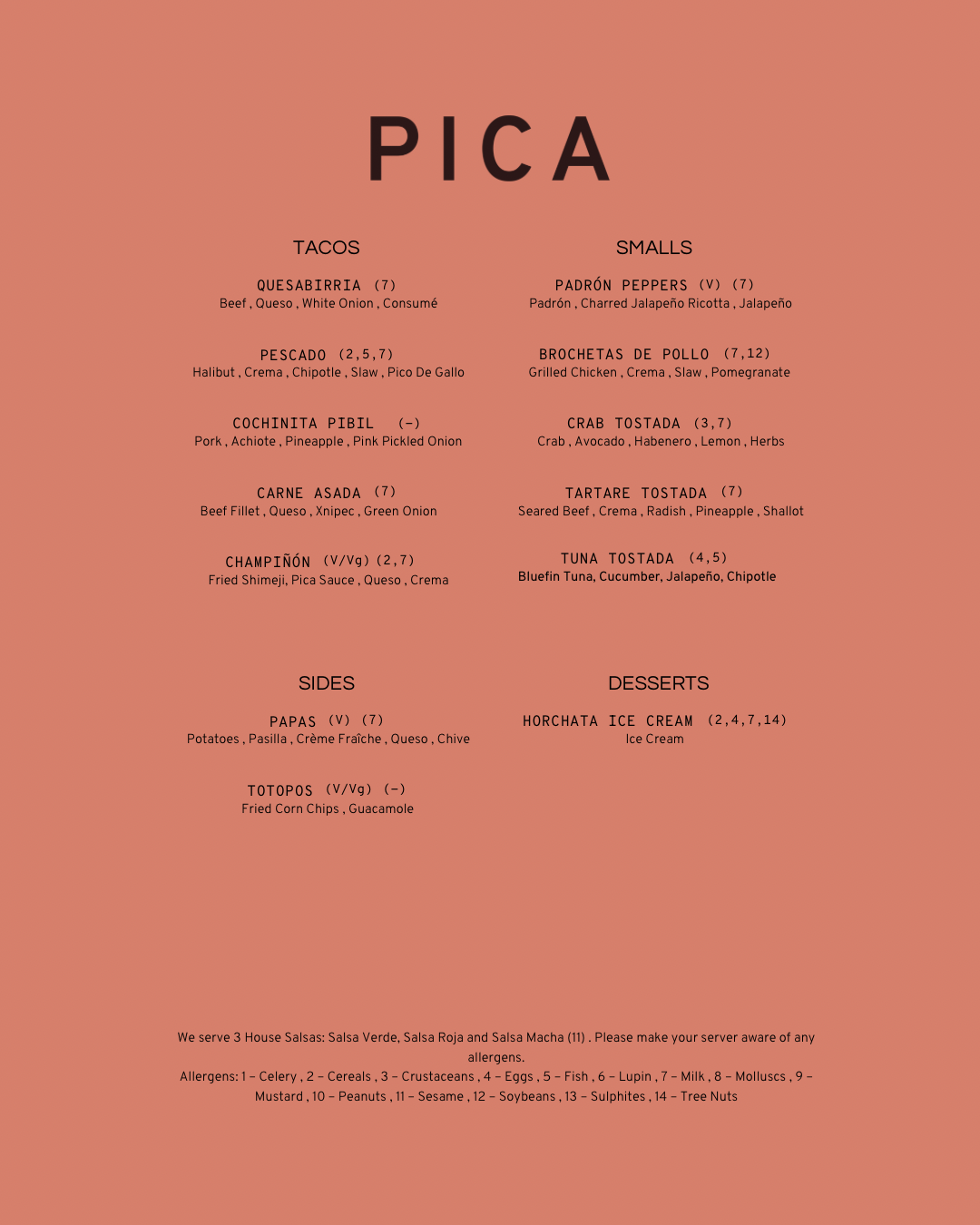 Menu — Pica